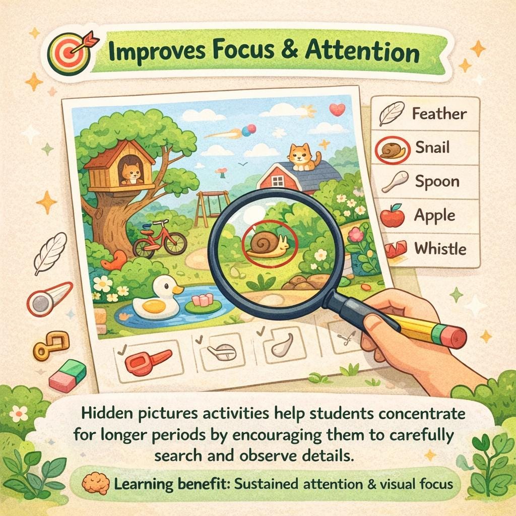 22 Junior Detective Hidden Pictures Printable Pack for Kids , Seek and ...