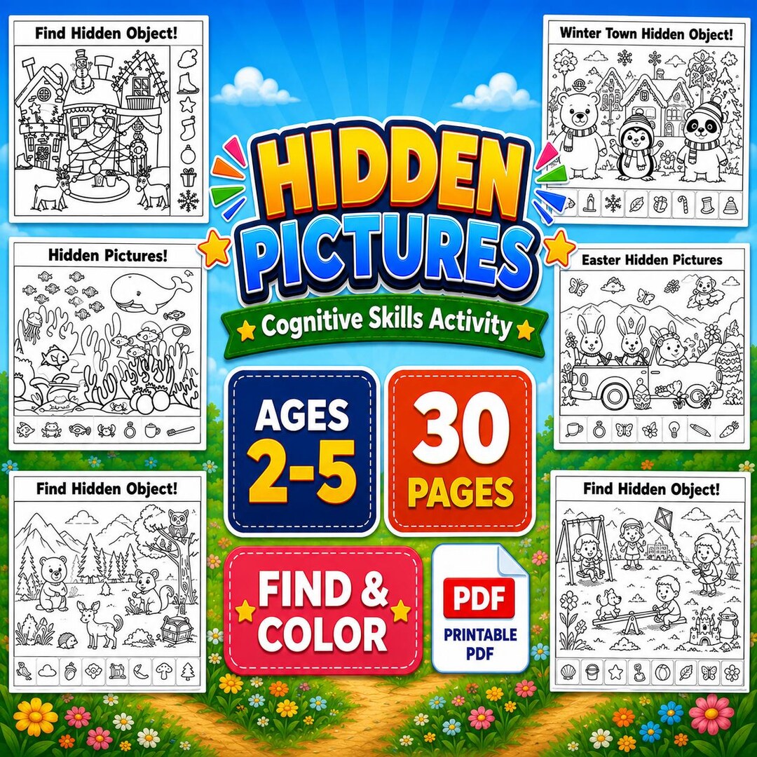Hidden Pictures Worksheets for Kids 2-5 Ages , Seek and Find Printable ...