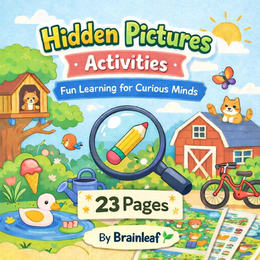 Hidden Pictures Activities 23 Pages | I Spy Printable for Kids Ages 4–9 ...