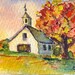 Mini Fall Watercolor Landscape With Easel Original Art New England ...