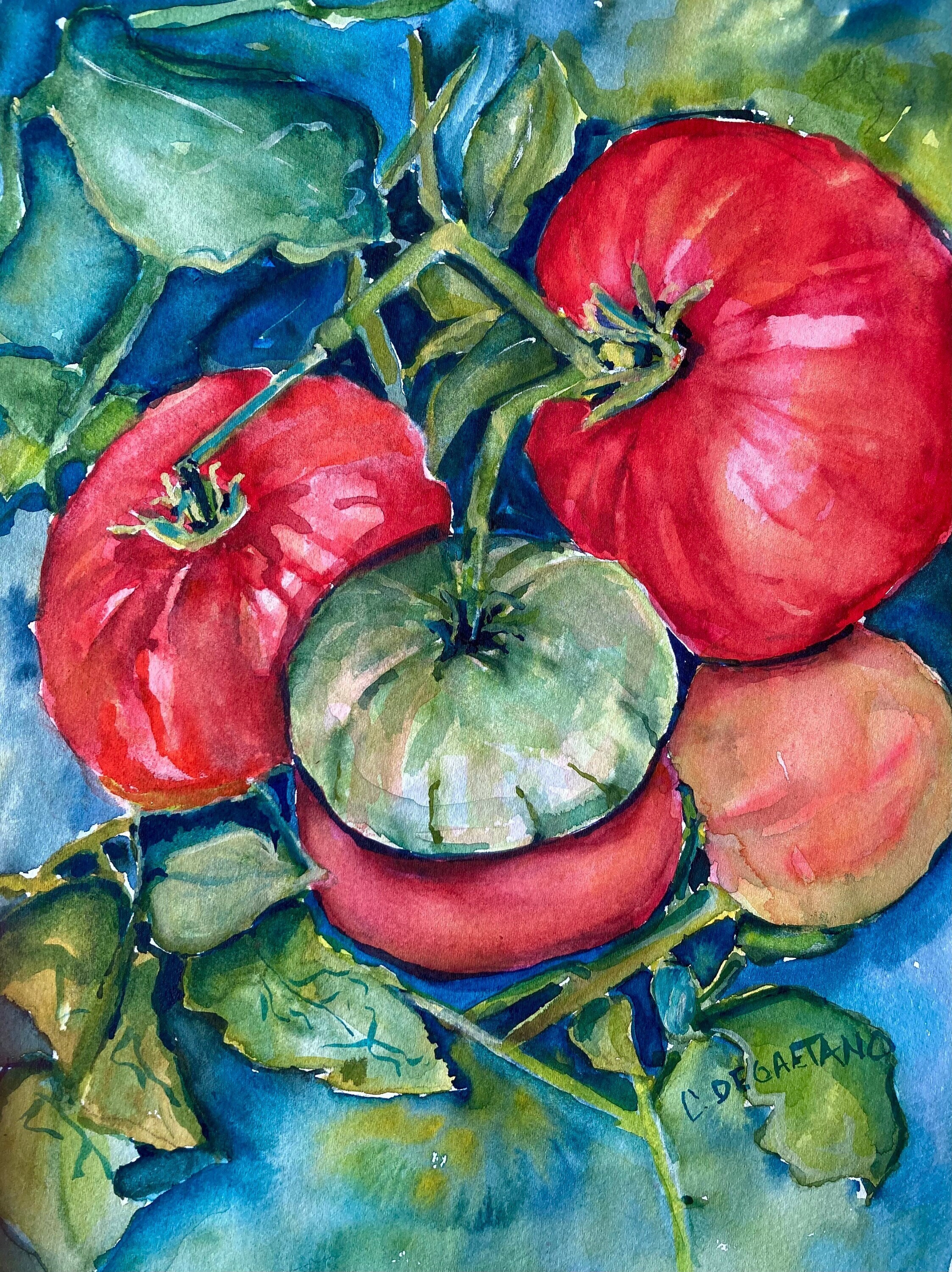 Tomato Watercolor Painting