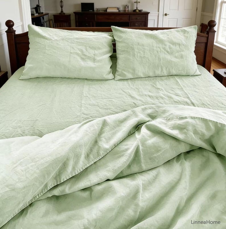 Soft Washed Linen Duvet Cover, Natural Linen Bedding in 21 Colors ...