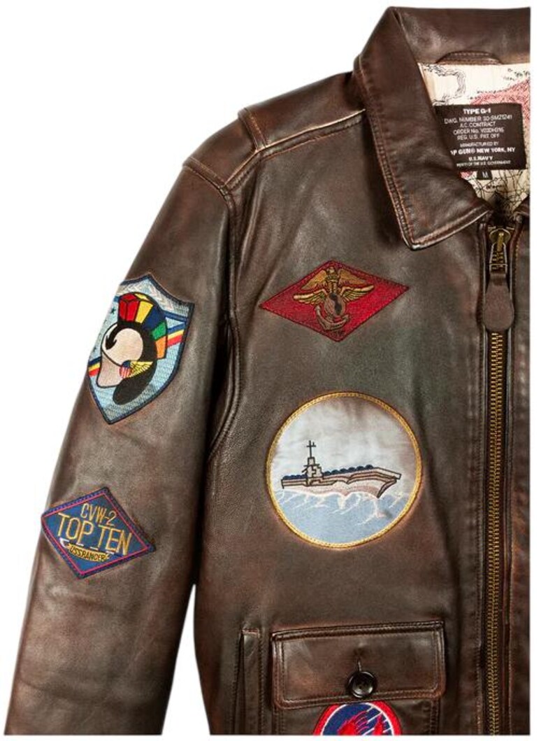 Top Gun Super Vintage Leather Jacket • Men's Aviator Bomber Coat ...