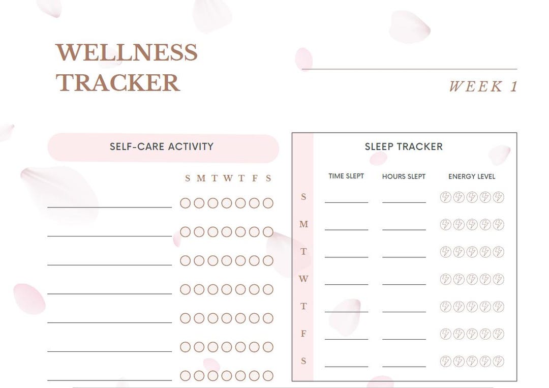 Weekly Wellness Tracker Template - Etsy