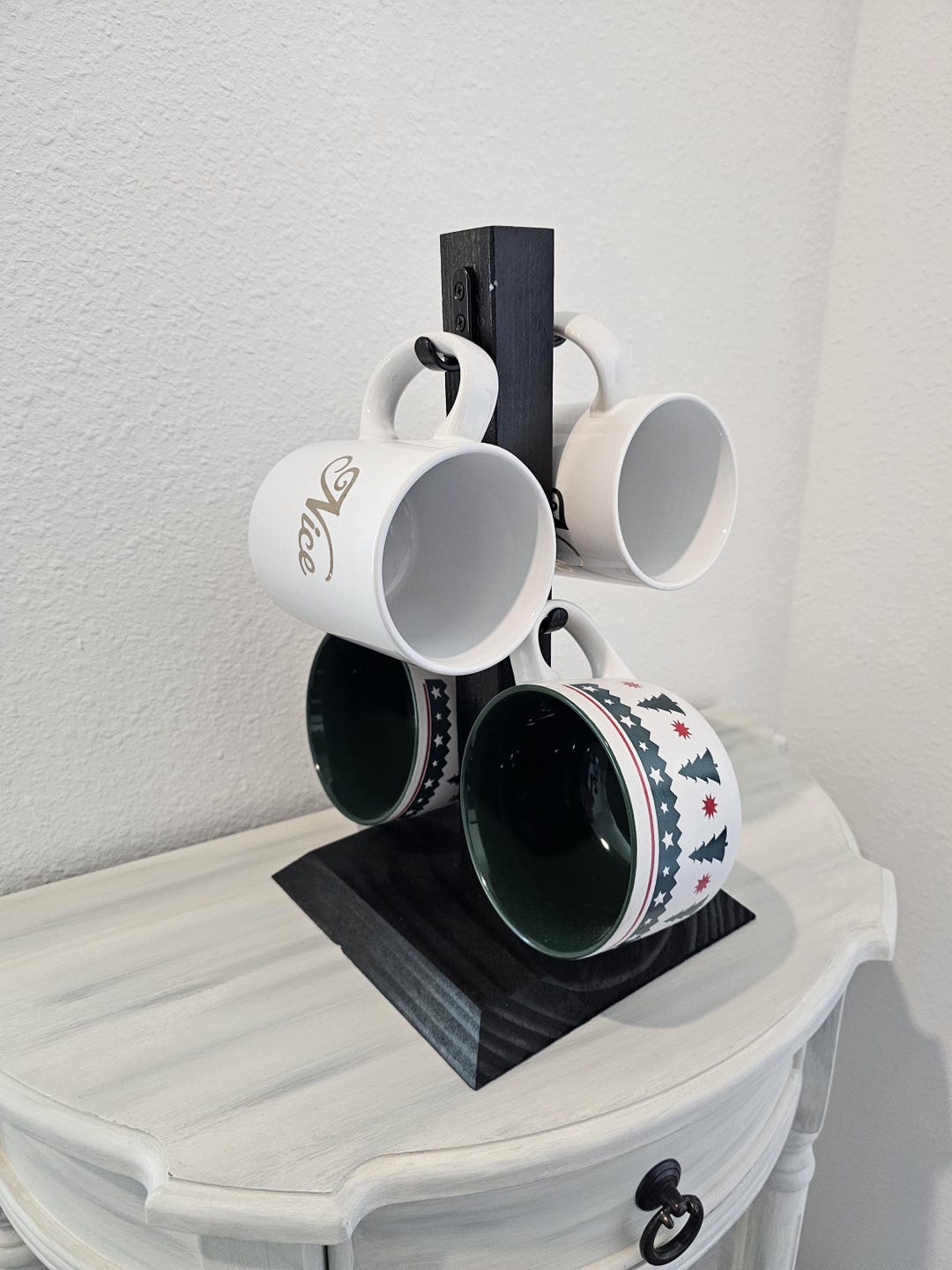 Handcrafted Wooden Mug Tree - Etsy