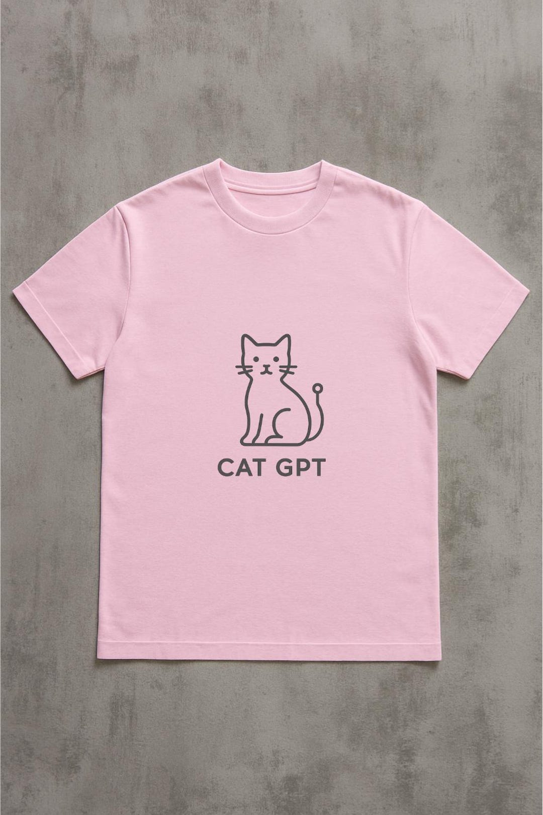 CAT GPT Cat Illustration T-shirt, Minimalist Line Art,gen Z Humor ...