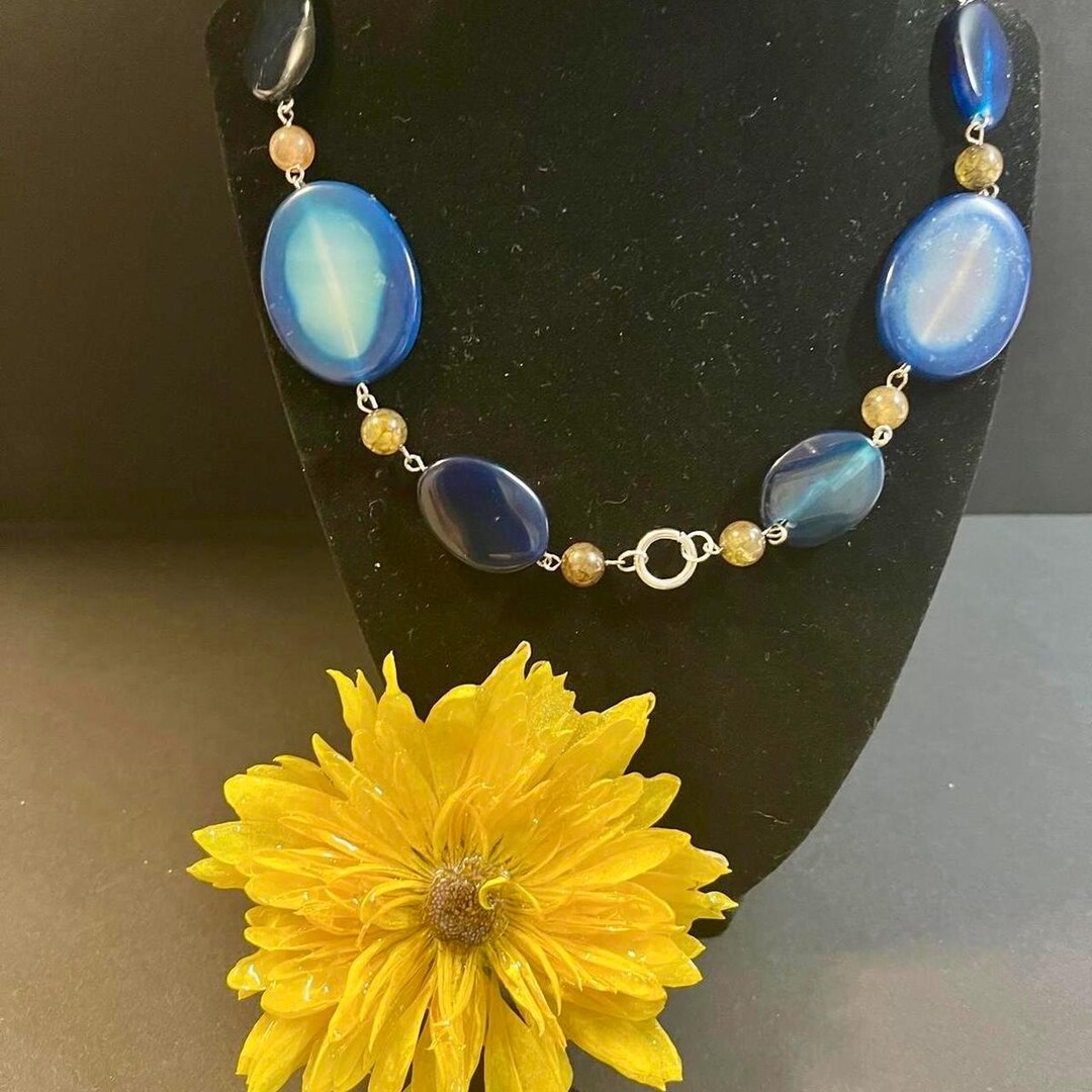 Yellow Bead Necklace With Real Flower Pendant - Etsy