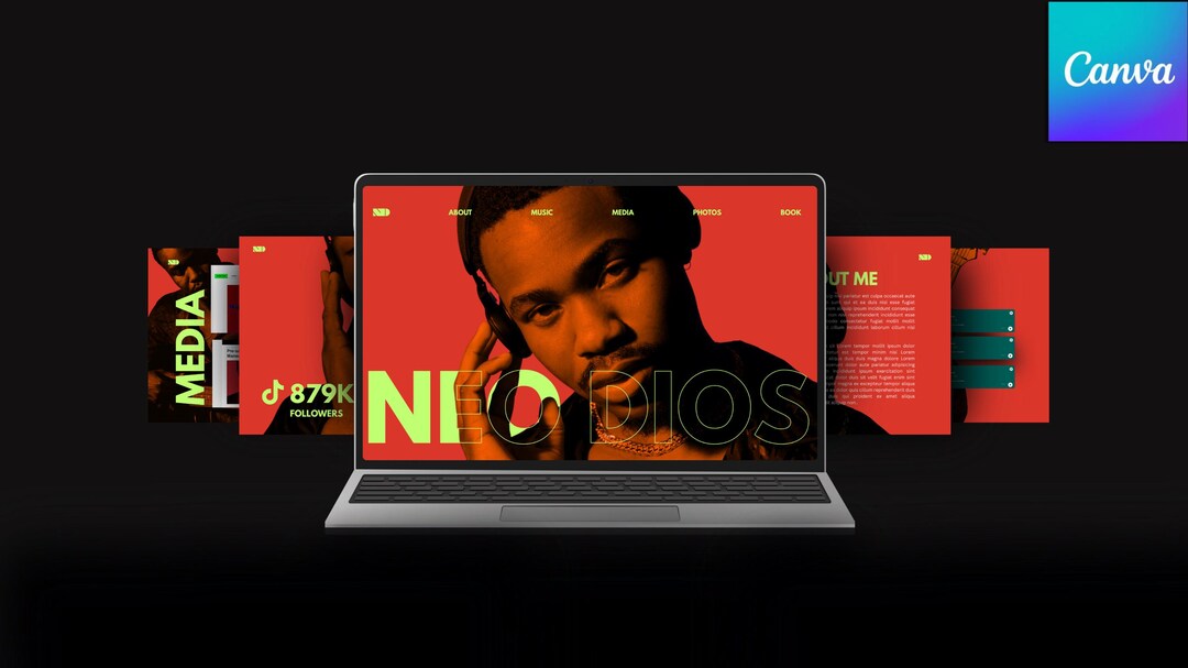 Editable Neo EPK Canva Template for Musicians & Artists | Digital ...