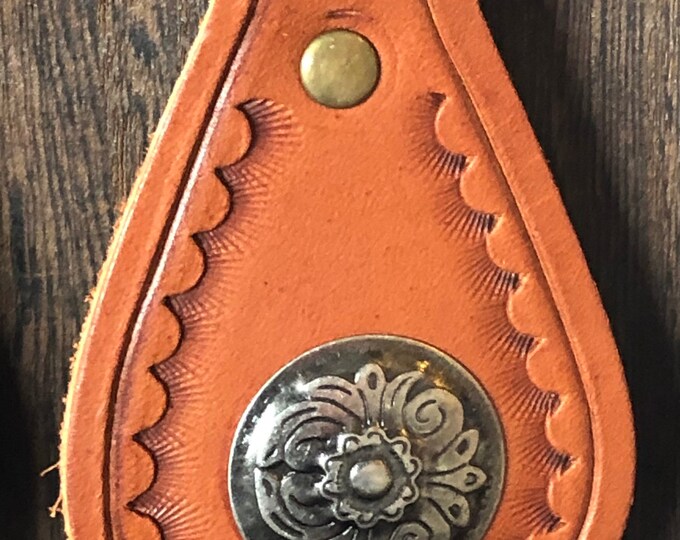Leather Keyring Key Fob Hand Tooled With Concho - Etsy