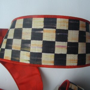 Mackenzie Childs Wired Ribbon 1 Yard BTY BY the YARD Courtly Check 2 ...