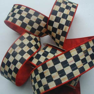 Mackenzie Childs Wired Ribbon 1 Yard BTY BY the YARD Courtly Check 2 ...