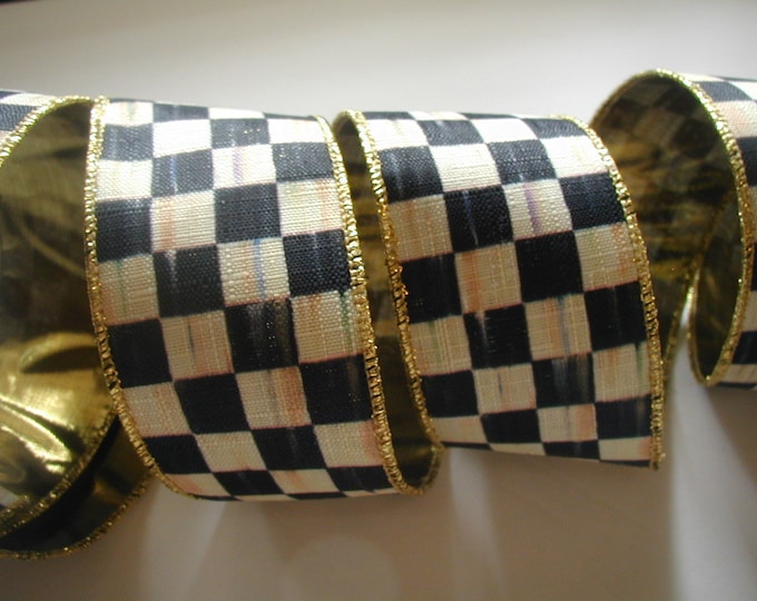 Mackenzie Childs Wired Ribbon 1 Yard BTY BY the YARD Courtly Check 2 ...