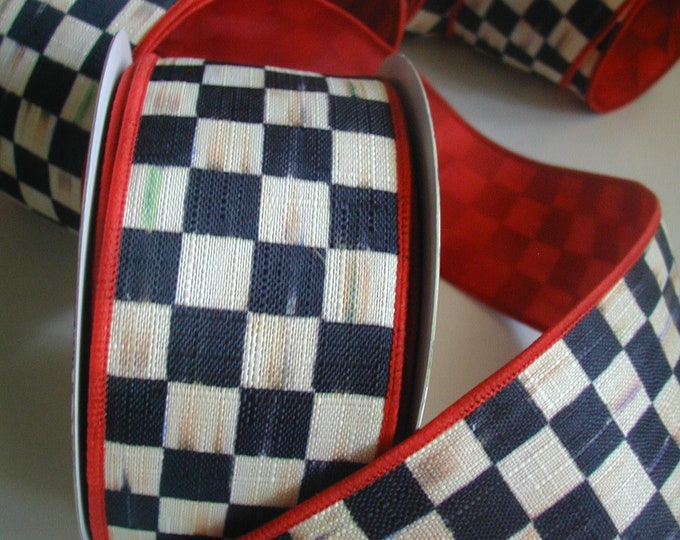 Mackenzie Childs Wired Ribbon 1 Yard BTY BY the YARD Courtly Check 2 ...