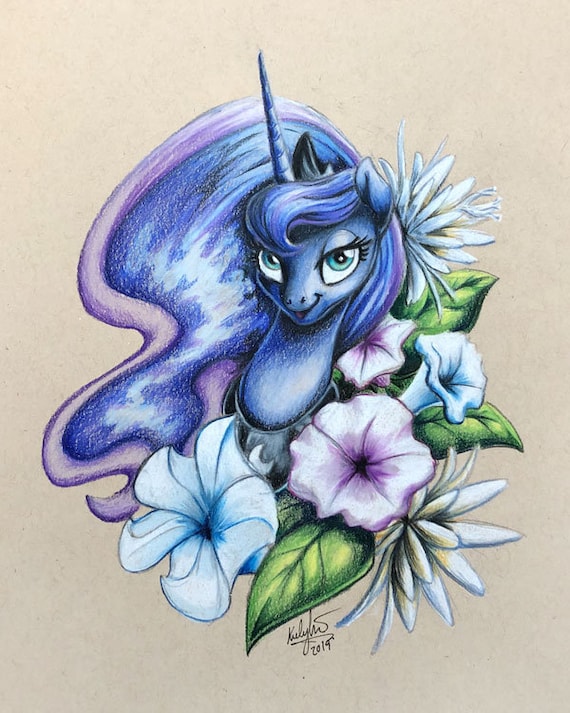 Moonflower Princess Luna Pony Print - Etsy