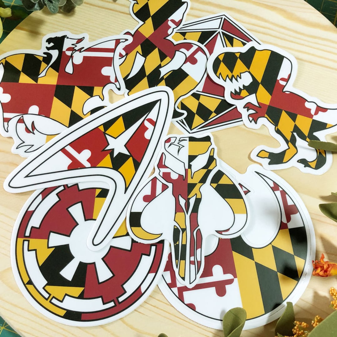 Maryland Flag Nerd Stickers Durable Vinyl Decal - Etsy