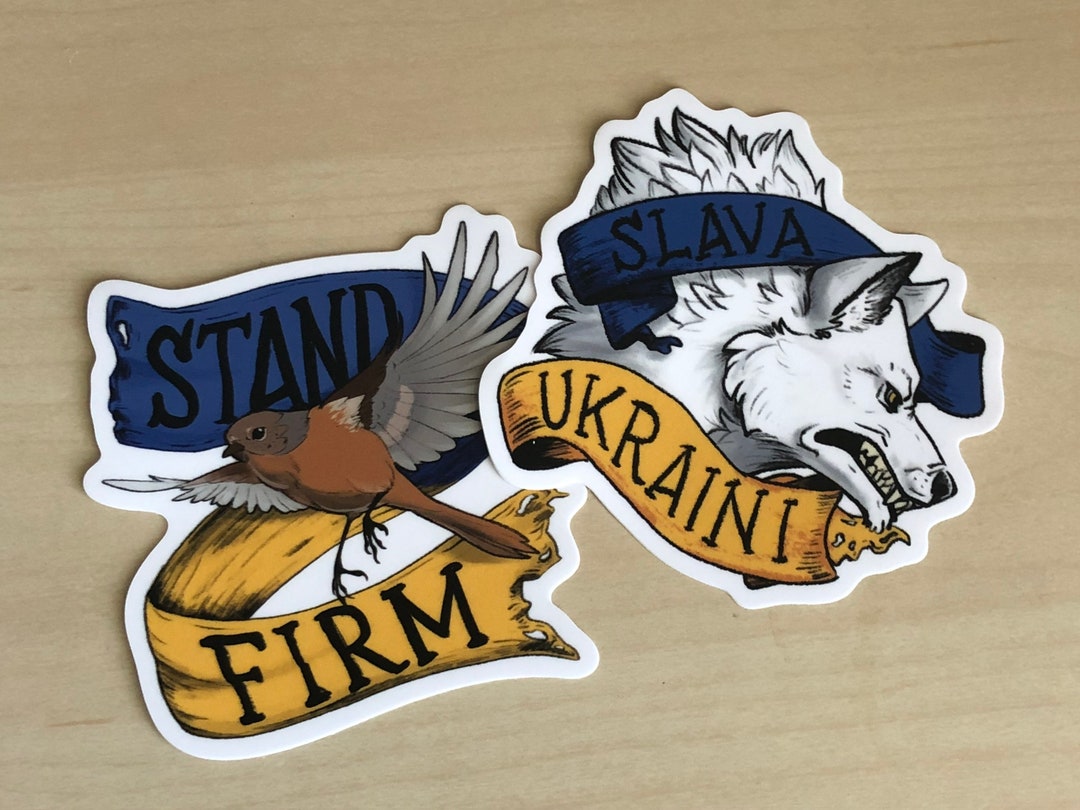 Slava Ukraini Stand Firm Wolf Nightingale Fundraiser Stickers - Etsy