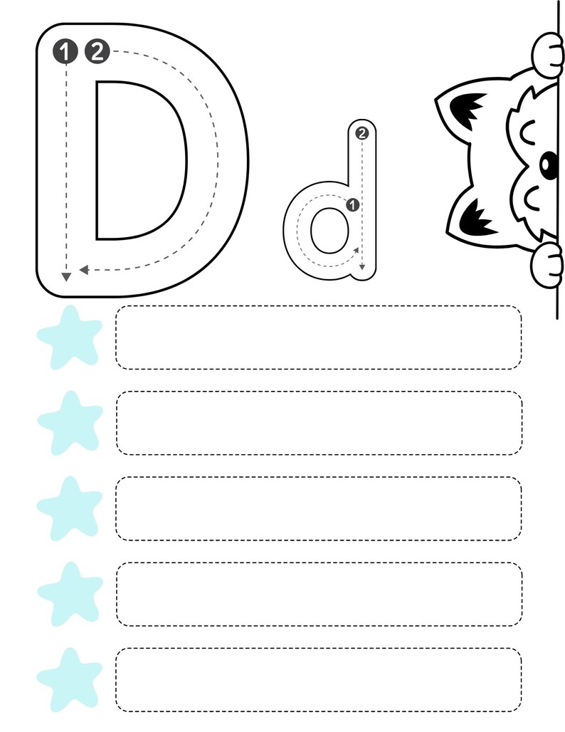 Animal ABC & 123 Coloring Pages, Preschool Printable (PDF) - Etsy