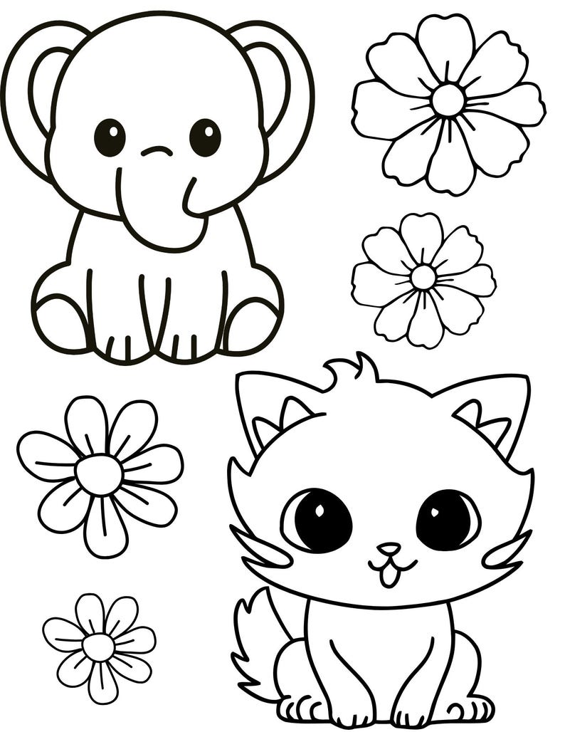 Animal ABC & 123 Coloring Pages, Preschool Printable (PDF) - Etsy