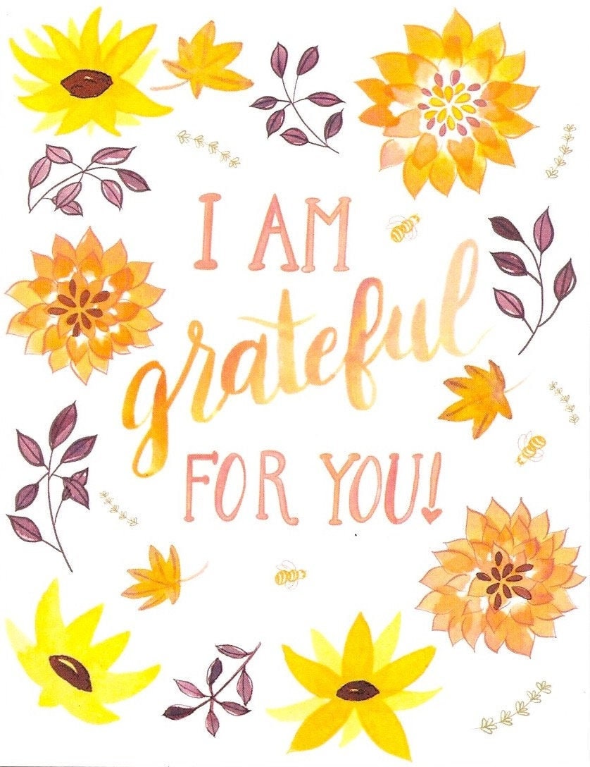 I Am Grateful For You greeting card Illustration by Elise | Etsy