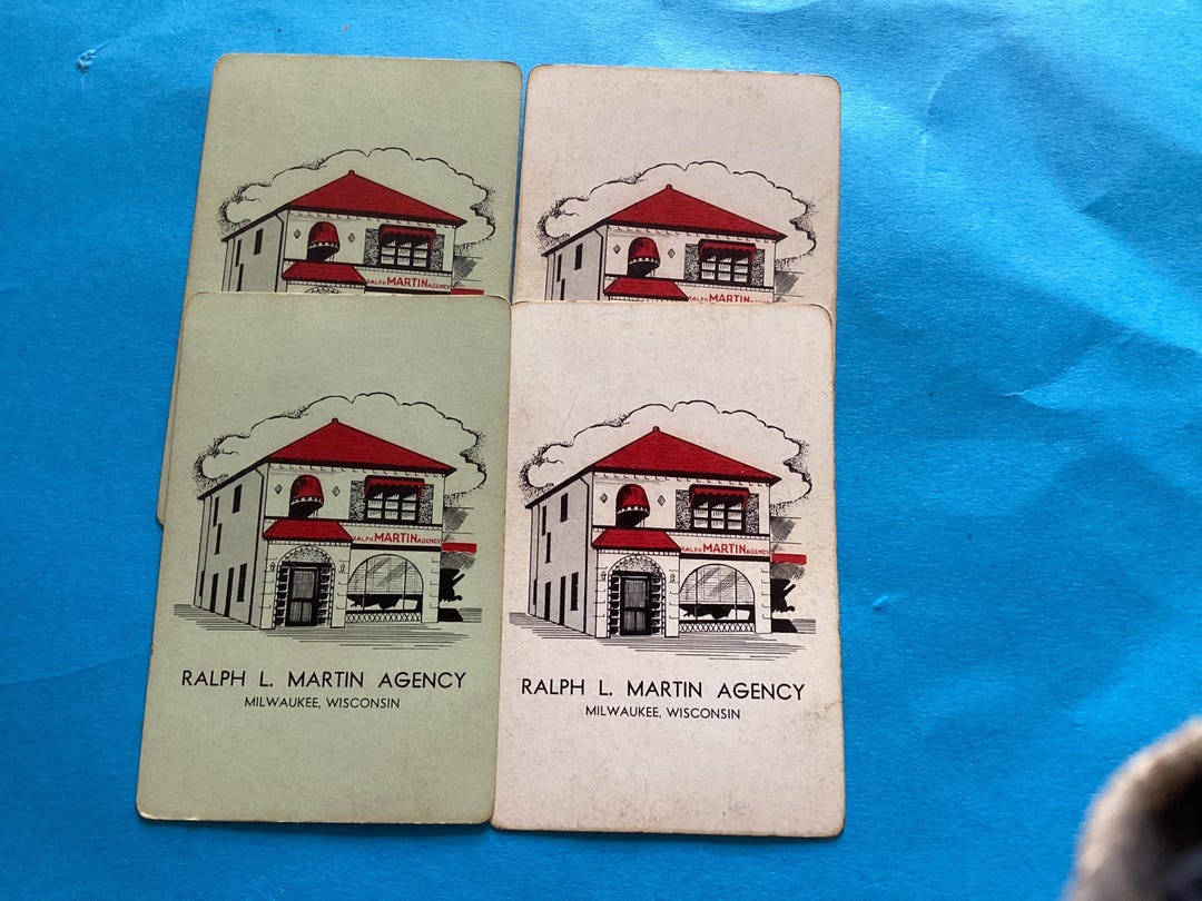Early Pair, Vintage, Playing Cards, New Old Stock, Ralph Martin Agency ...
