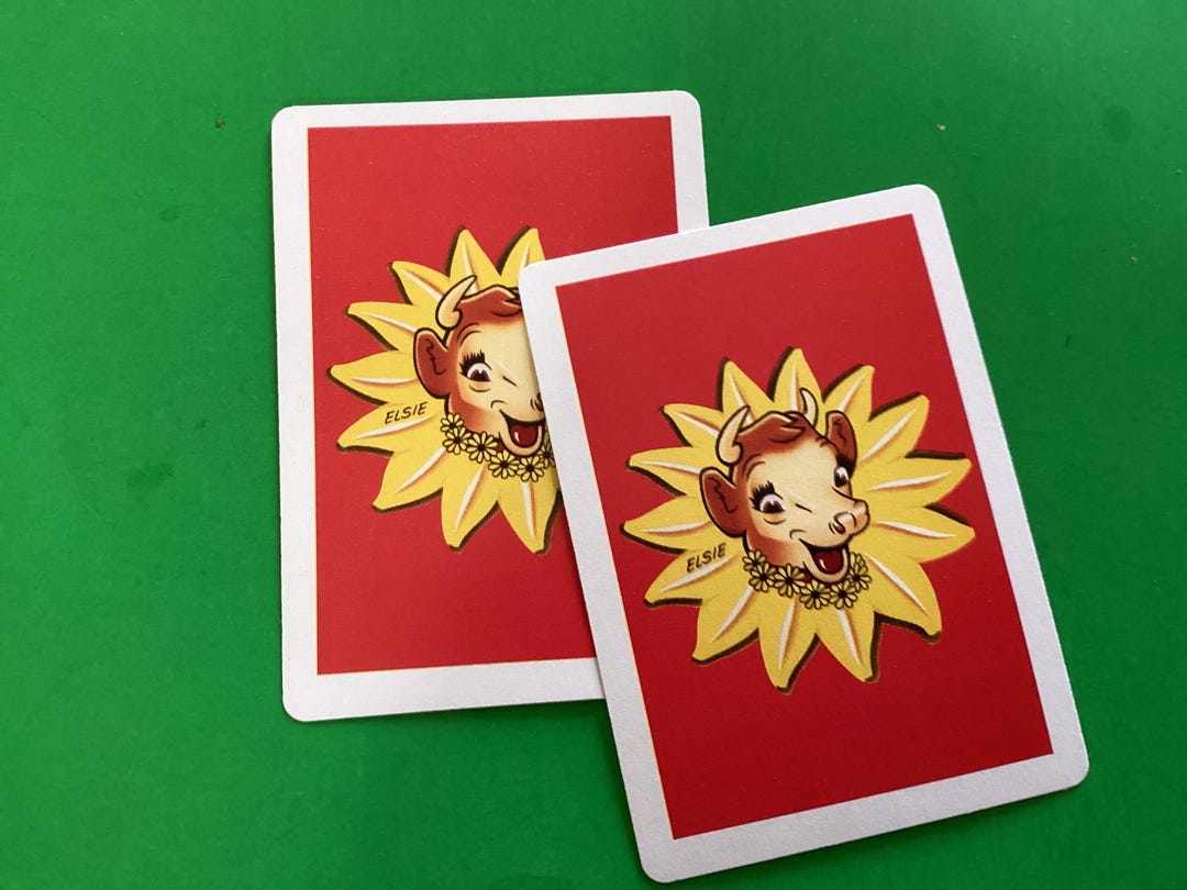 Vintage Advertising Playing Cards, New Old Stock, Elsie Dairy Cow Junk ...