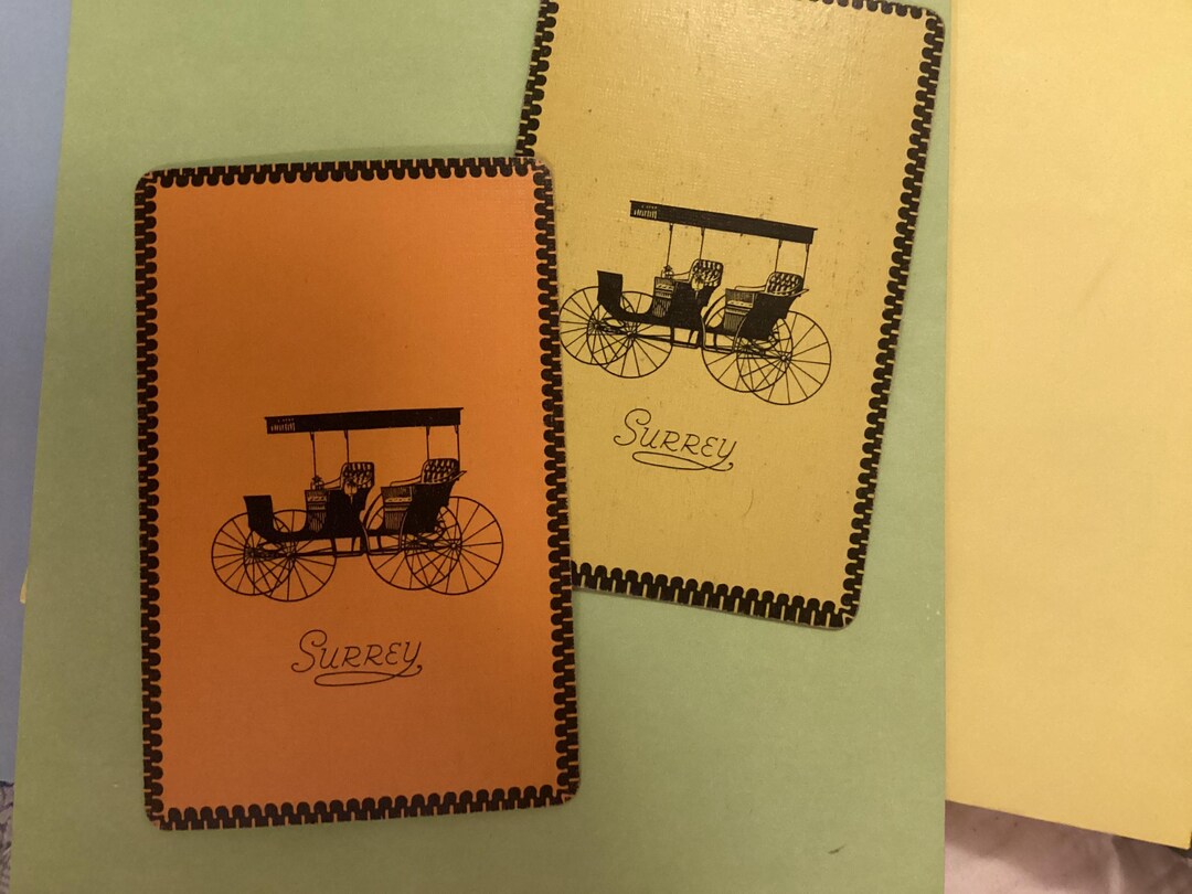Early Vintage, New Old Stock, Playing Card, Orange and Yellow Buggy ...