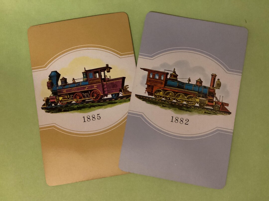 Vintage Pair, Playing Cards, New Old Stock Trains 1802 and 1855 Junk ...