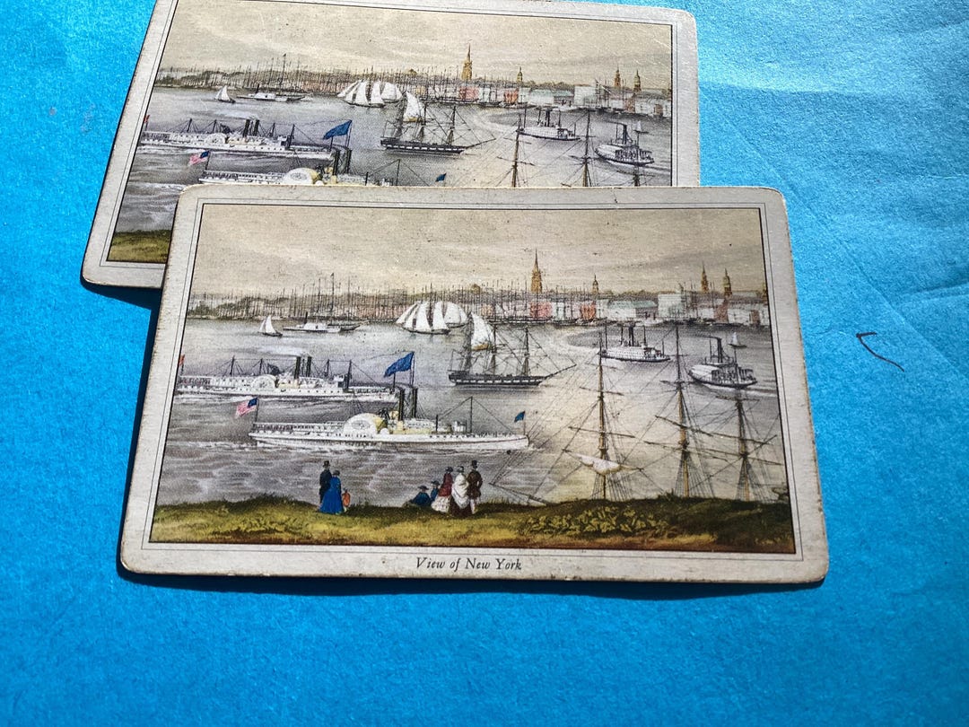 Vintage Playing Cards, New Old Stock View of New York Water Boats Junk ...
