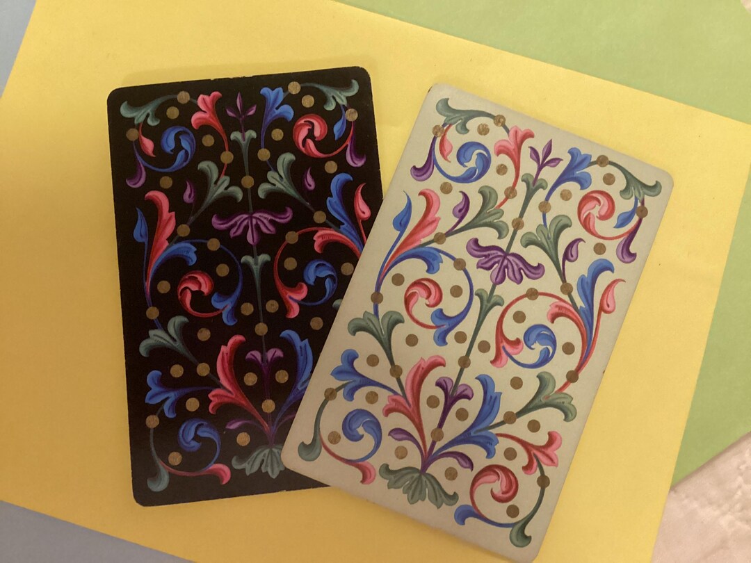 Vintage Pair Playing Cards New Old Stock Vivid Colors Junk Journal ...