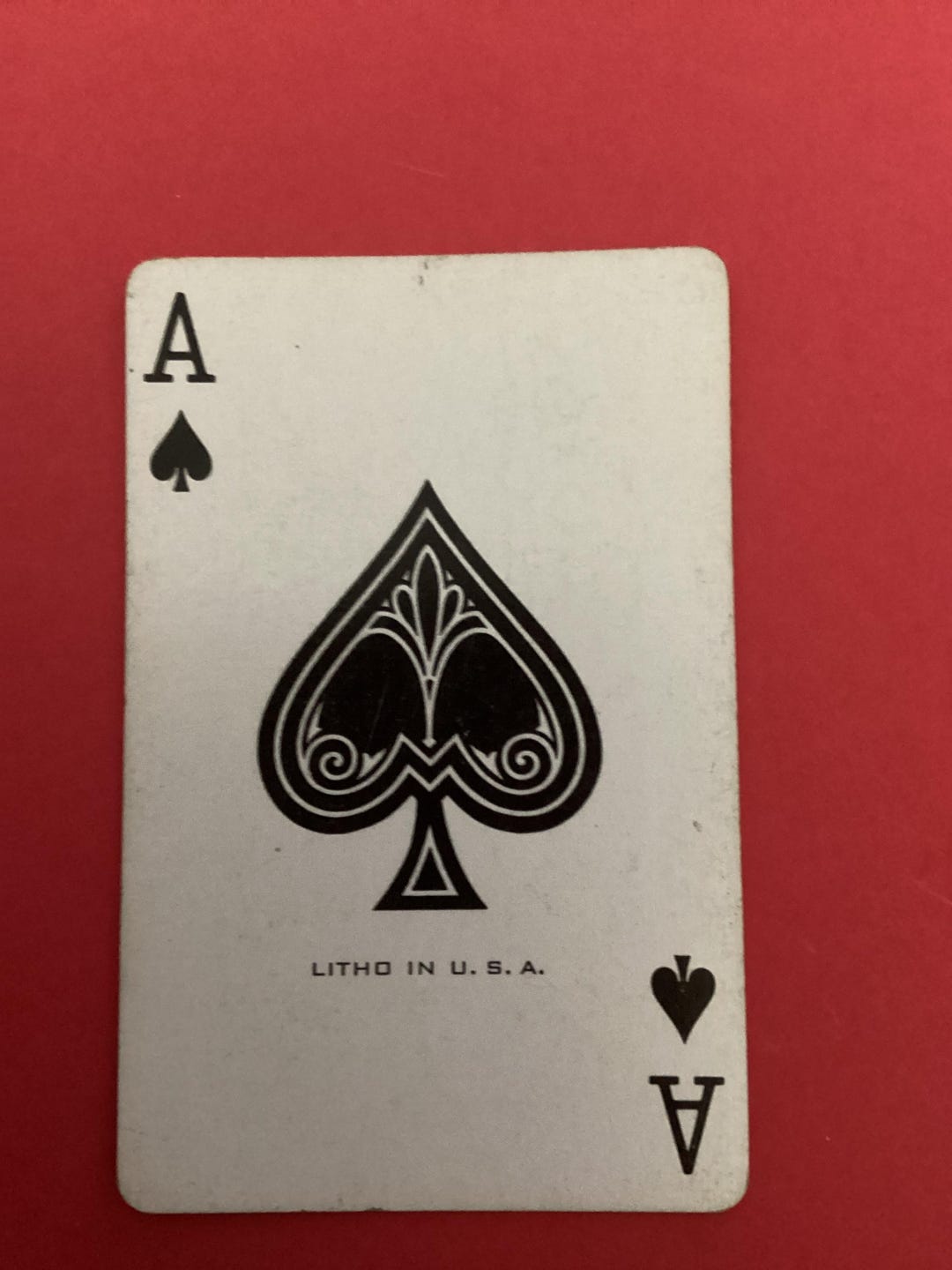 Vintage Ace of Spades Playing Card, New Old Stock Lot A - Etsy
