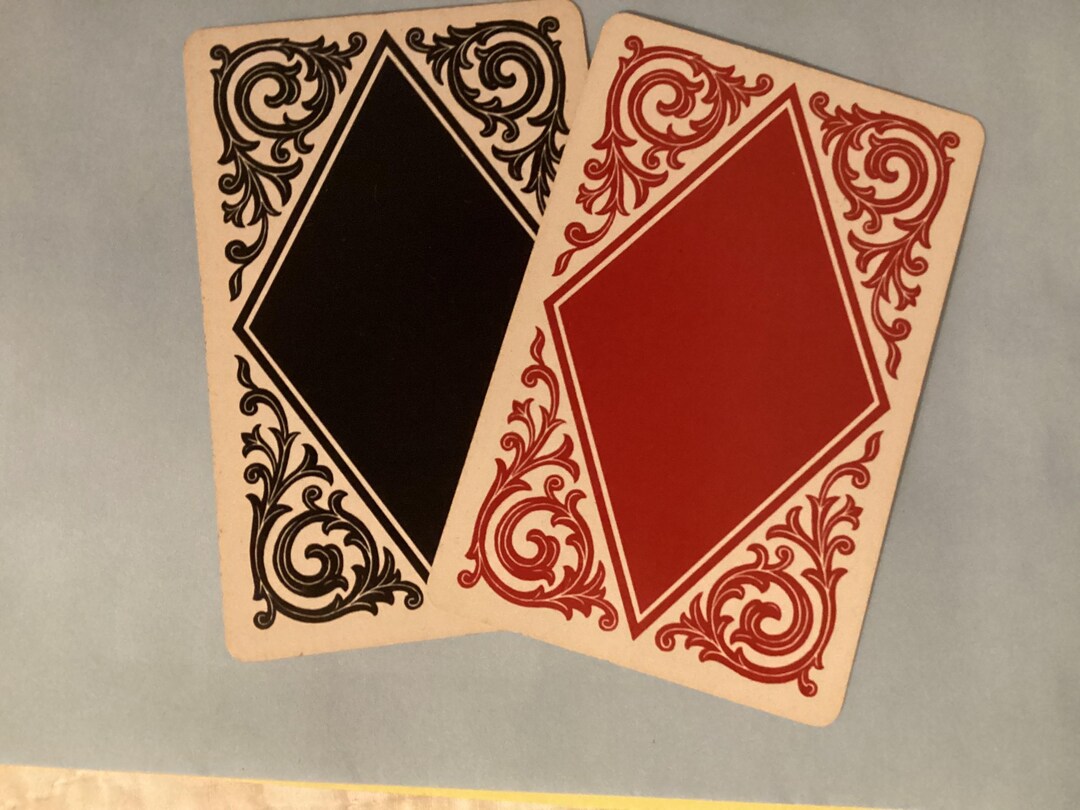 Vintage Pair, Playing Cards, New Old Stock, Blue and Red Junk Journal ...