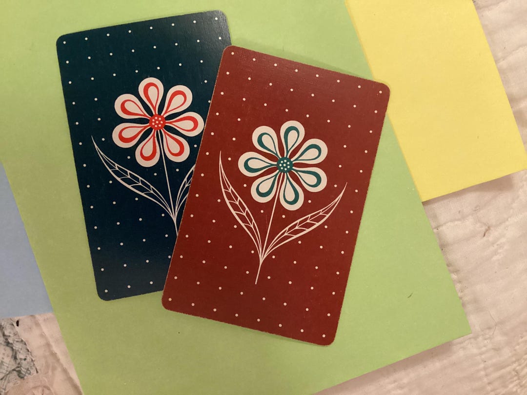 Early Vintage Pair, Playing Cards, All New Stock, Flowers Junk Journal ...