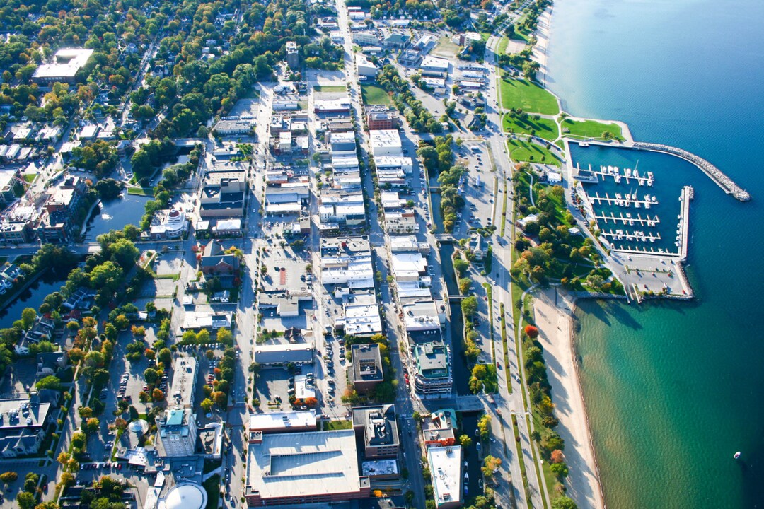 Downtown Traverse City Michigan Including Marina Digital Photo - Etsy