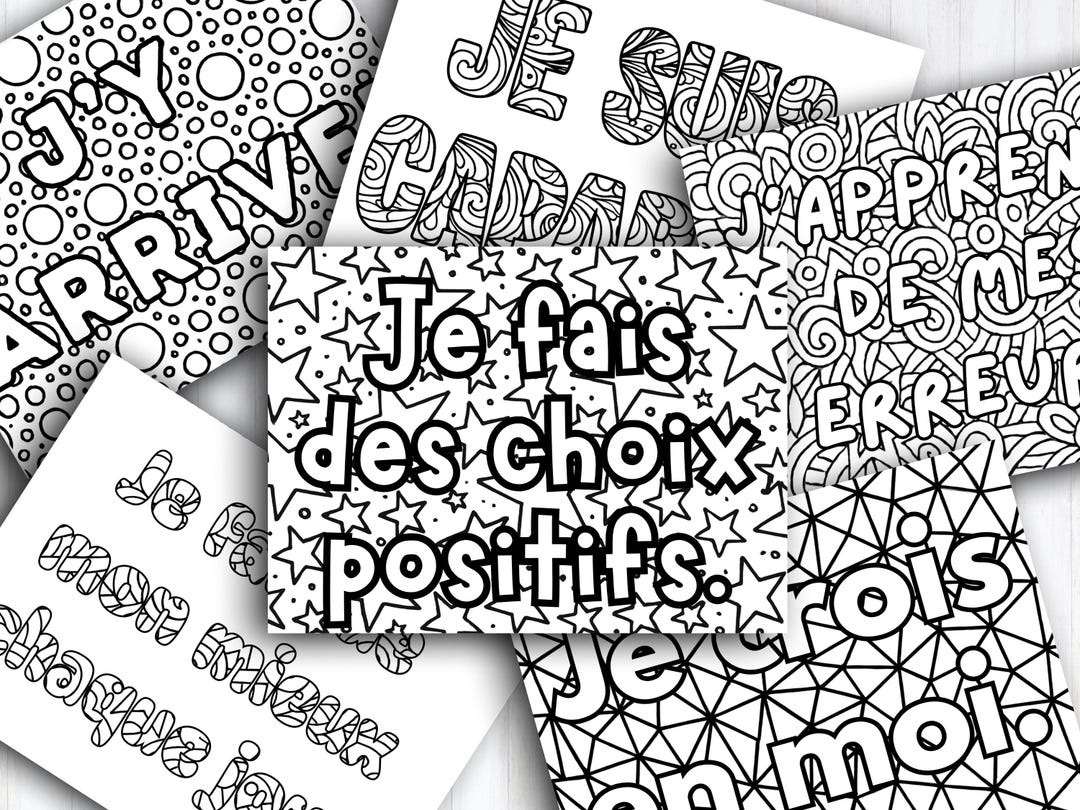 French Affirmations Colouring Pages – Classroom Wellbeing (6 Pages) - Etsy