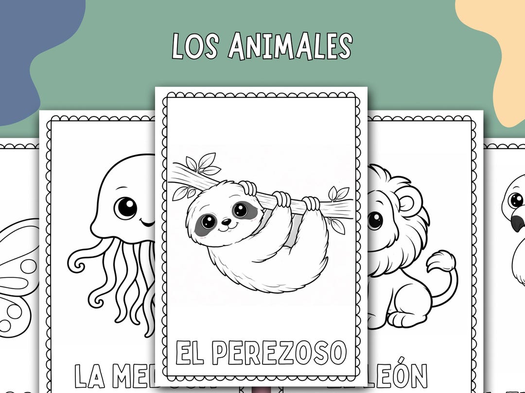 Los Animales | Spanish Animals Coloring Book | 65 Page Printable (PDF ...