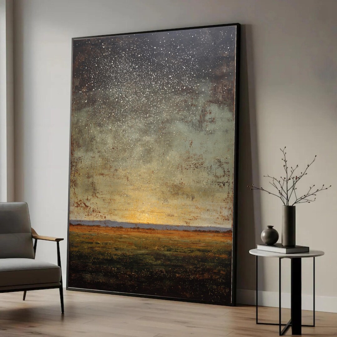 Rustic Starry Night Sky Canvas Art, Large Wall Decor - Etsy