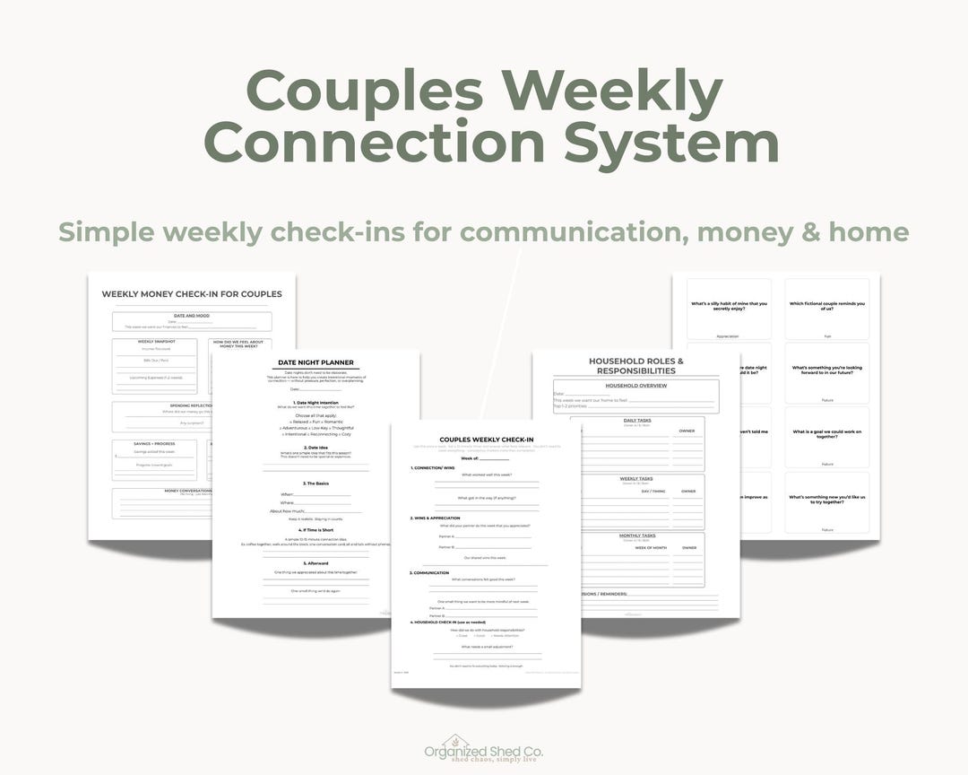 Couples Weekly Connection System | Relationship Check-in Bundle | Money ...
