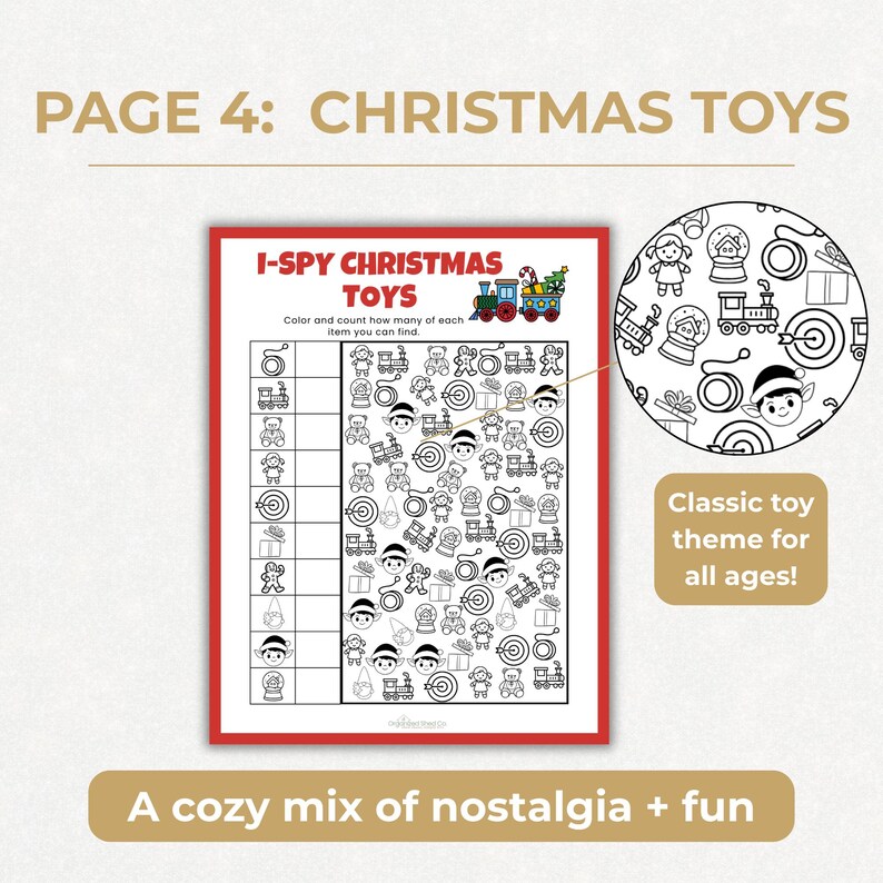 Christmas I-spy Bundle | 5 Printable Activity Pages for Kids | Holiday ...