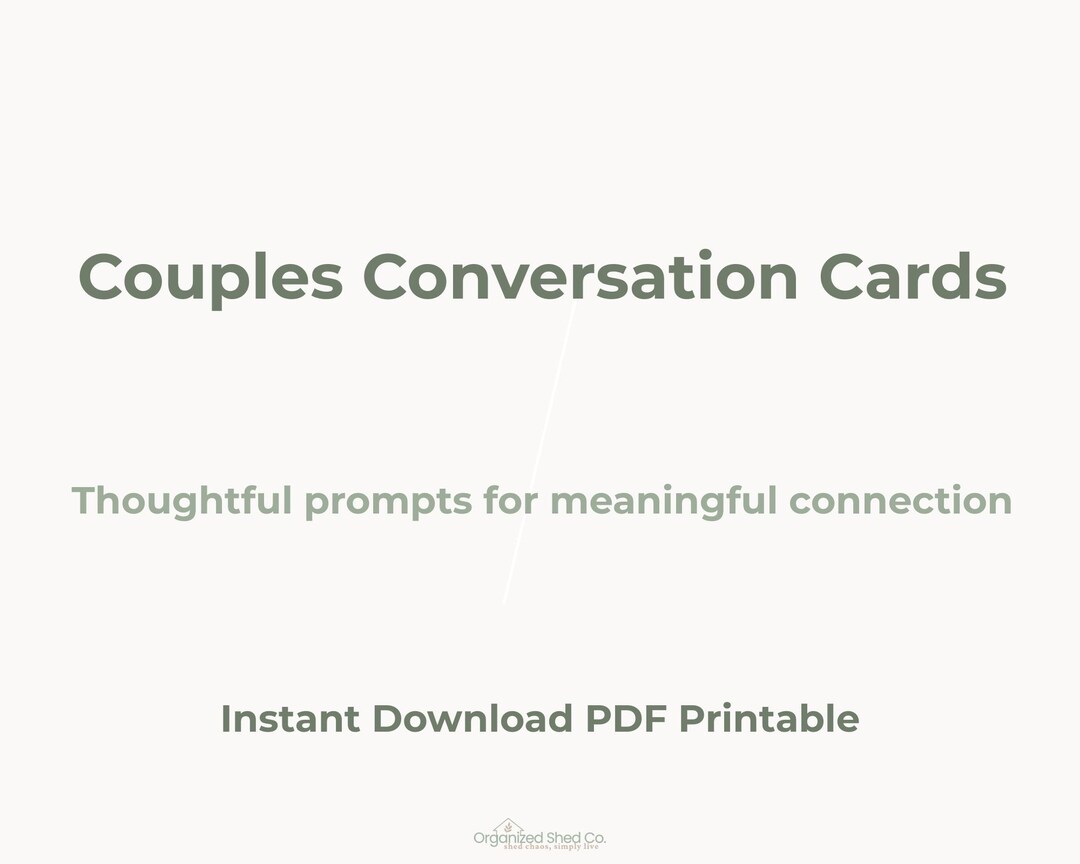Couples Conversation Cards | Printable Relationship Prompts for Date ...