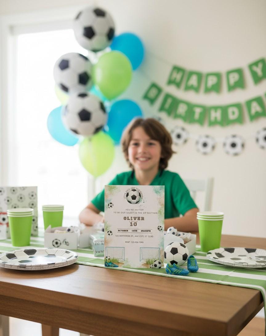 Editable Soccer Birthday Invitation, Sports Theme (canva Template) - Etsy
