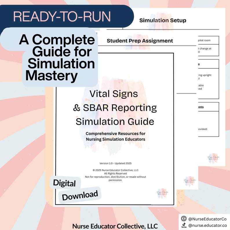 Vital Signs & SBAR Reporting Simulation Guide - Etsy
