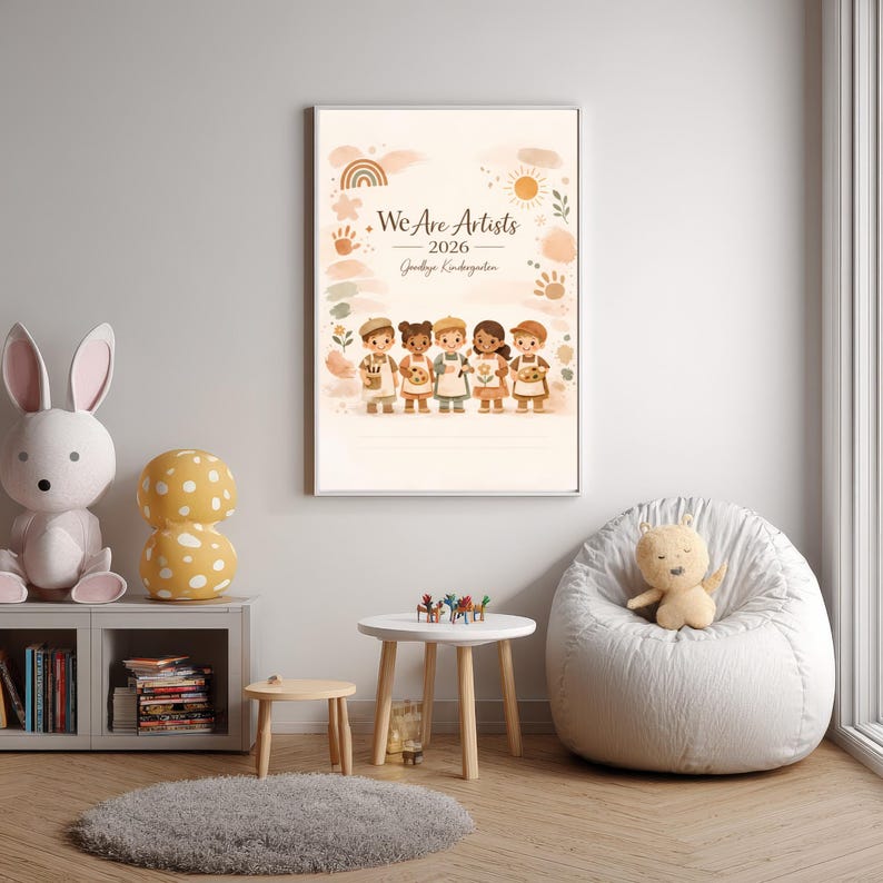 Kindergarten Graduation Poster 2026 Printable, We Are Artists, Boho ...