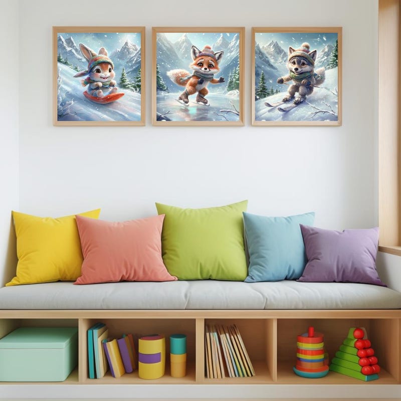 Triptych Animal Art - Etsy