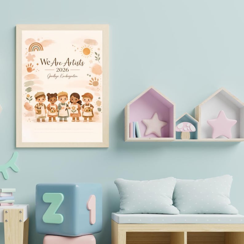 Kindergarten Graduation Poster 2026 Printable, We Are Artists, Boho ...