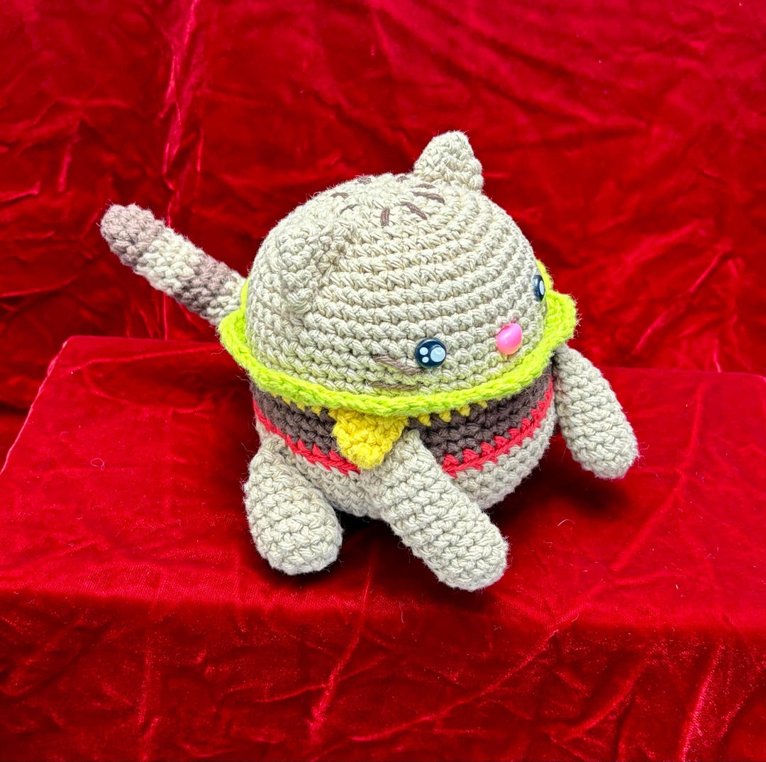 Cheese Burger Cat Amigurumi Plushie - Etsy