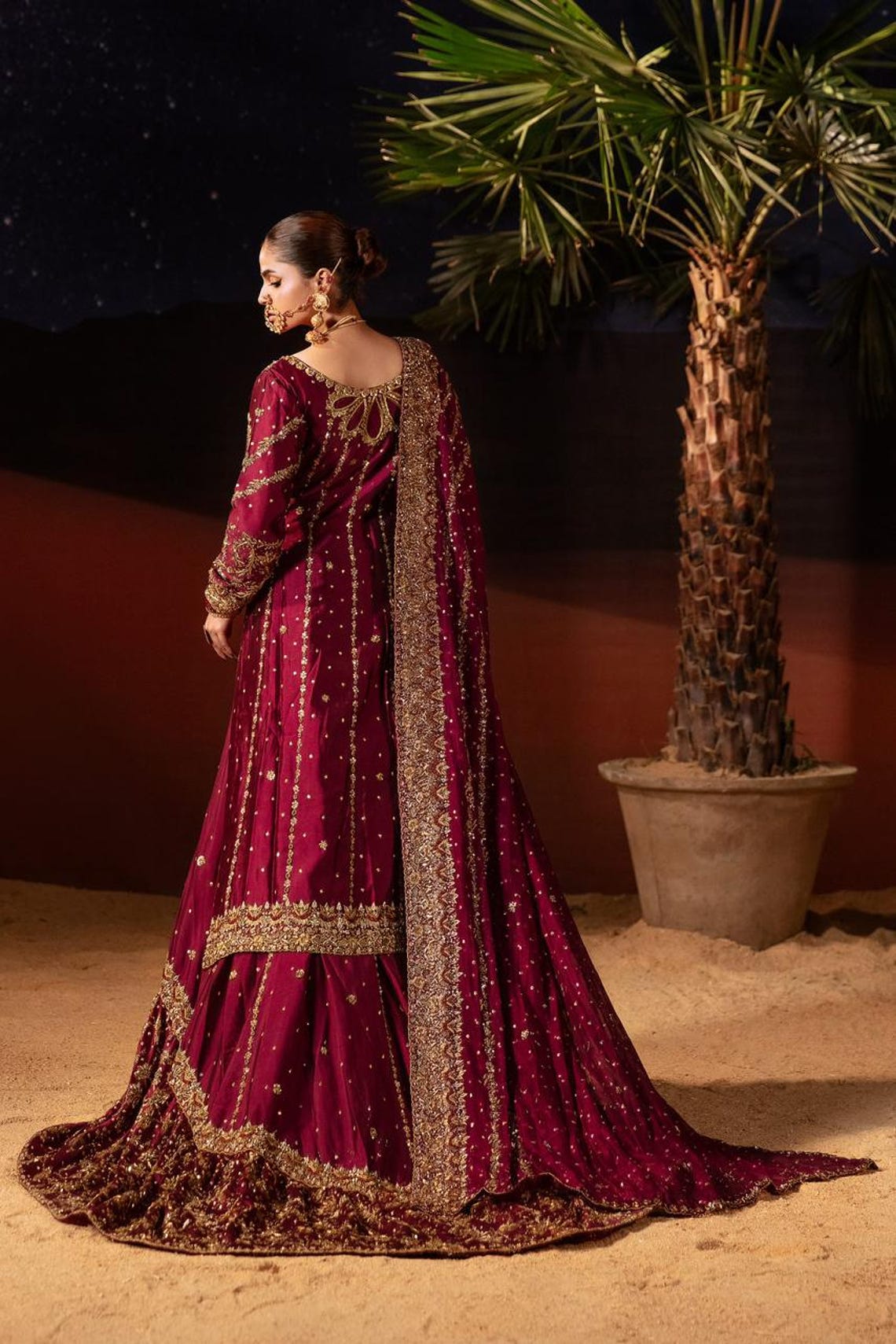 Mehron Bridal Lehenga Dress | Handcrafted Zardozi & Silk Tassels - Etsy