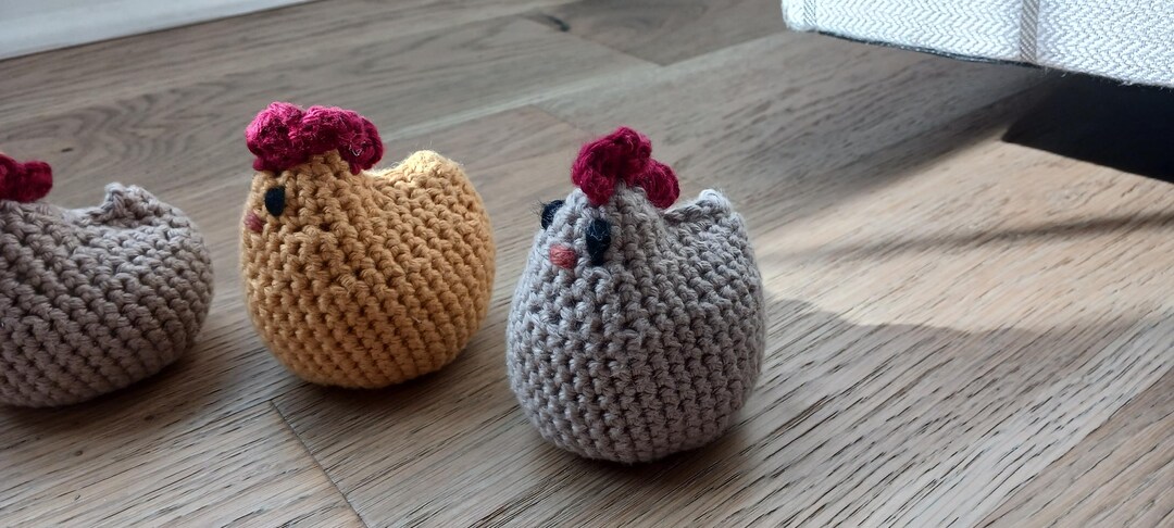 Handmade Crochet Chicken - Natural Fiber Stuffing - 100% Cotton - Etsy