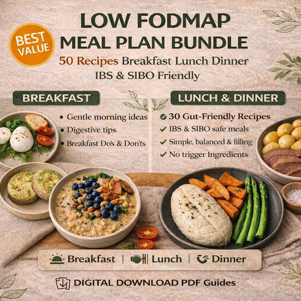 Low FODMAP Meal Plan Bundle | 50 Recipes Breakfast Lunch Dinner | IBS ...