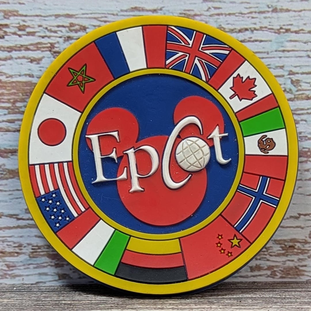 Vintage Disney World EPCOT Mickey Mouse World Showcase Countries Flags ...
