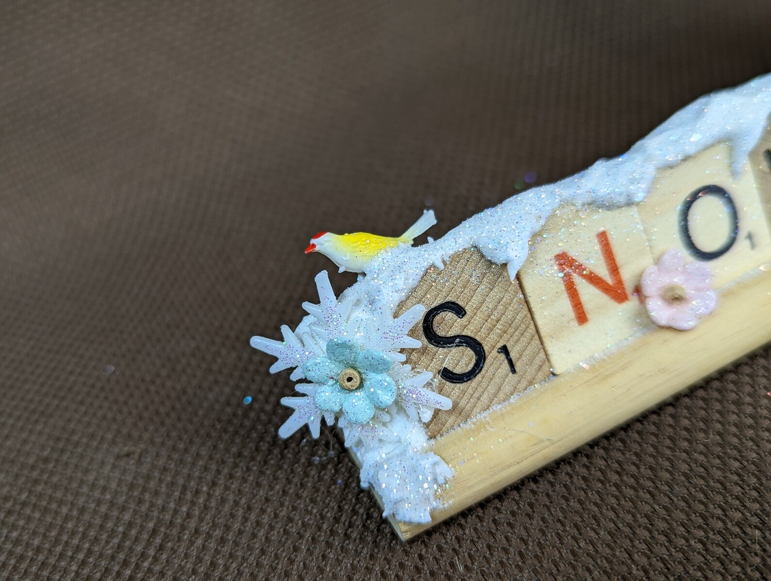 Scrabble Tiles on Rack SNOW CUTE Vintage Snowman Card & Bird - Etsy